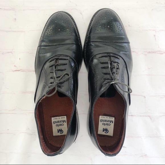 carlo morandi | Shoes | Carlo Morandi Black Leather Lace Up Dress Shoes ...